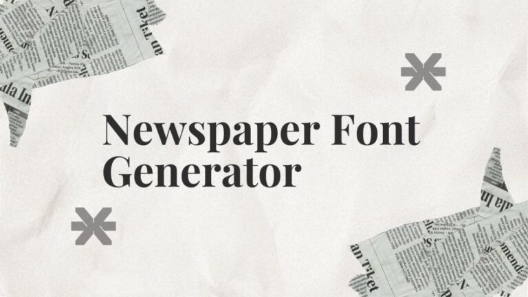 Newspaper Font Generator