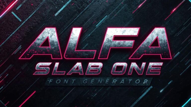 Alfa Slab One Font Generator (Free Download)