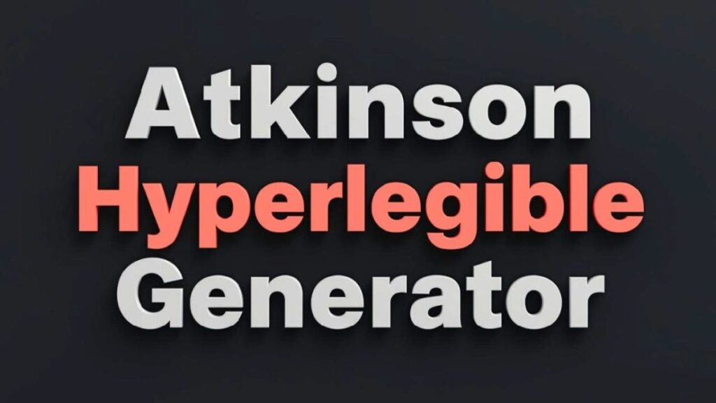 Atkinson Hyperlegible Font Generator (Free Download)